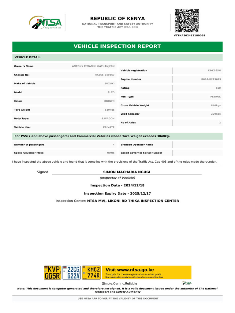 KDK INSP 2025 REPORT | PDF | Vehicle Technology | Wheeled Vehicles