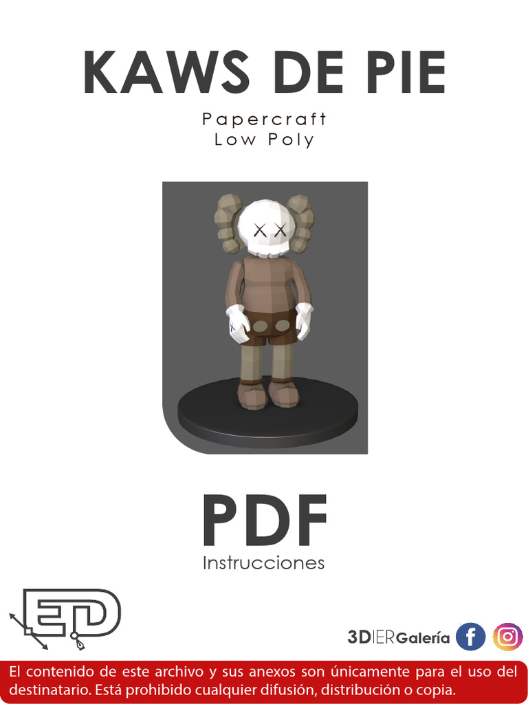 Instrucciones Papercraft Kaws Pdf Impresión