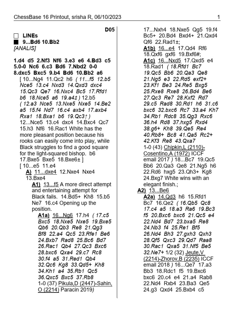 first line colle | PDF | Chess | Chess Theory