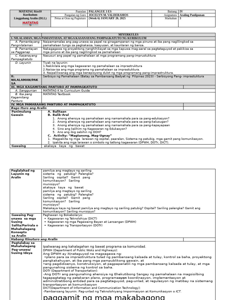 Dll AP g4 q3 w5-Cot | PDF