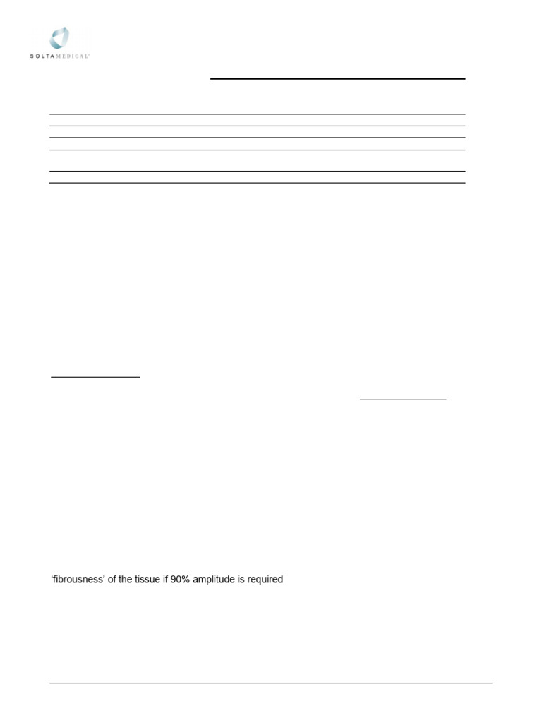Vaser Tissue Type, Probe Selection | PDF | Applied And ...