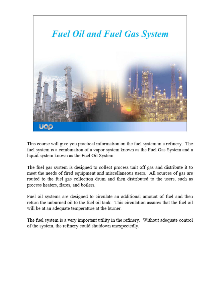 Fuel Oil and Fuel Gas System | PDF | Pump | Natural Gas
