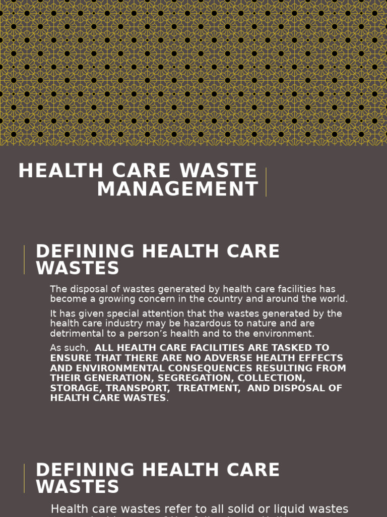 9.-Health-Care-Waste-management | PDF | Waste | Waste Management