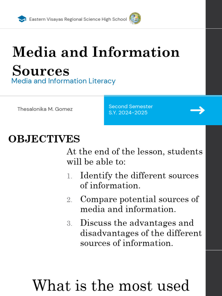 Lesson 5 Media and Information Sources | PDF | Libraries | Computer Network