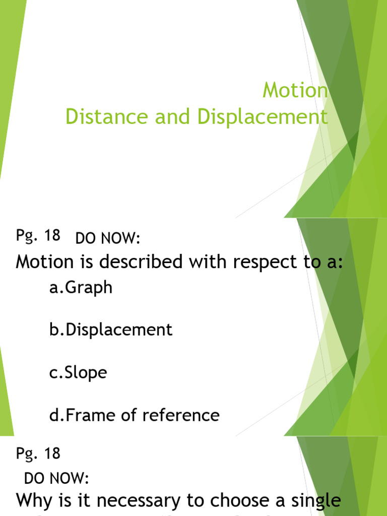 Distance vs Displacement in Motion | PDF | Euclidean Vector | Motion ...