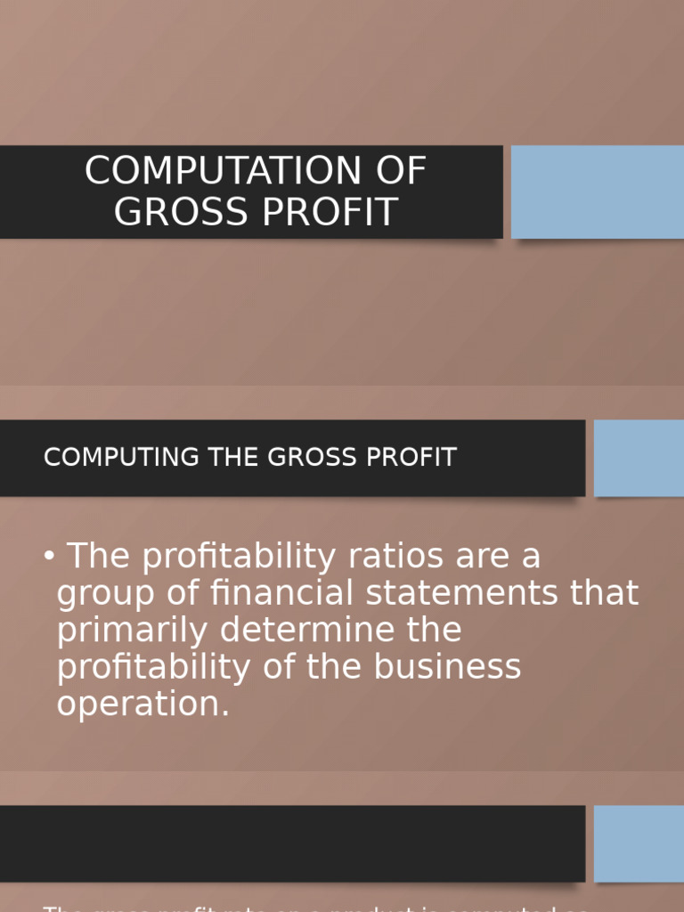 Entrepreneurship (Gross Profit) | PDF | Gross Income | Expense