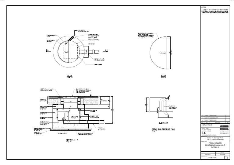 Foul Sewer Flushing Manhole Details | PDF