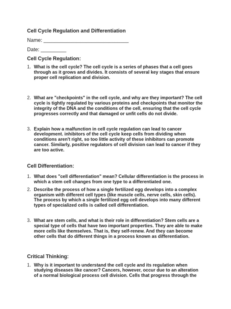 Cell Cycle Regulation | PDF | Cell Cycle | Stem Cell