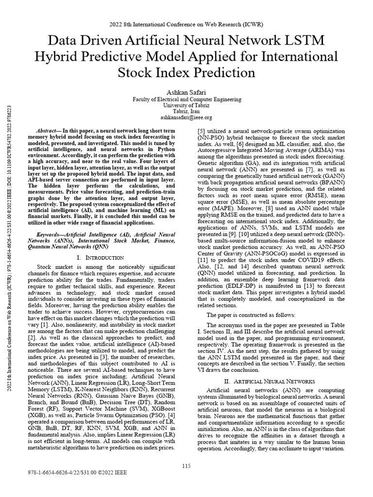 Data Driven Artificial Neural Network LSTM Hybrid 250129 102818-1 | PDF | Forecasting | Deep ...