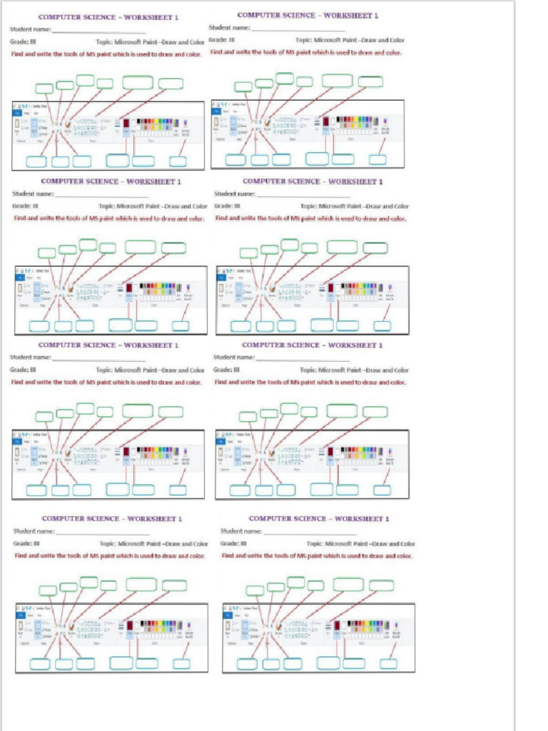 Paint Worksheet Class III | PDF