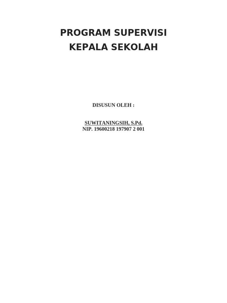 Program Supervisi | PDF