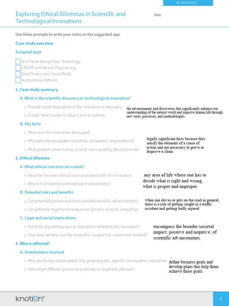 Exploring Ethical Dilemmas in Scientific and Technological Innovations ...