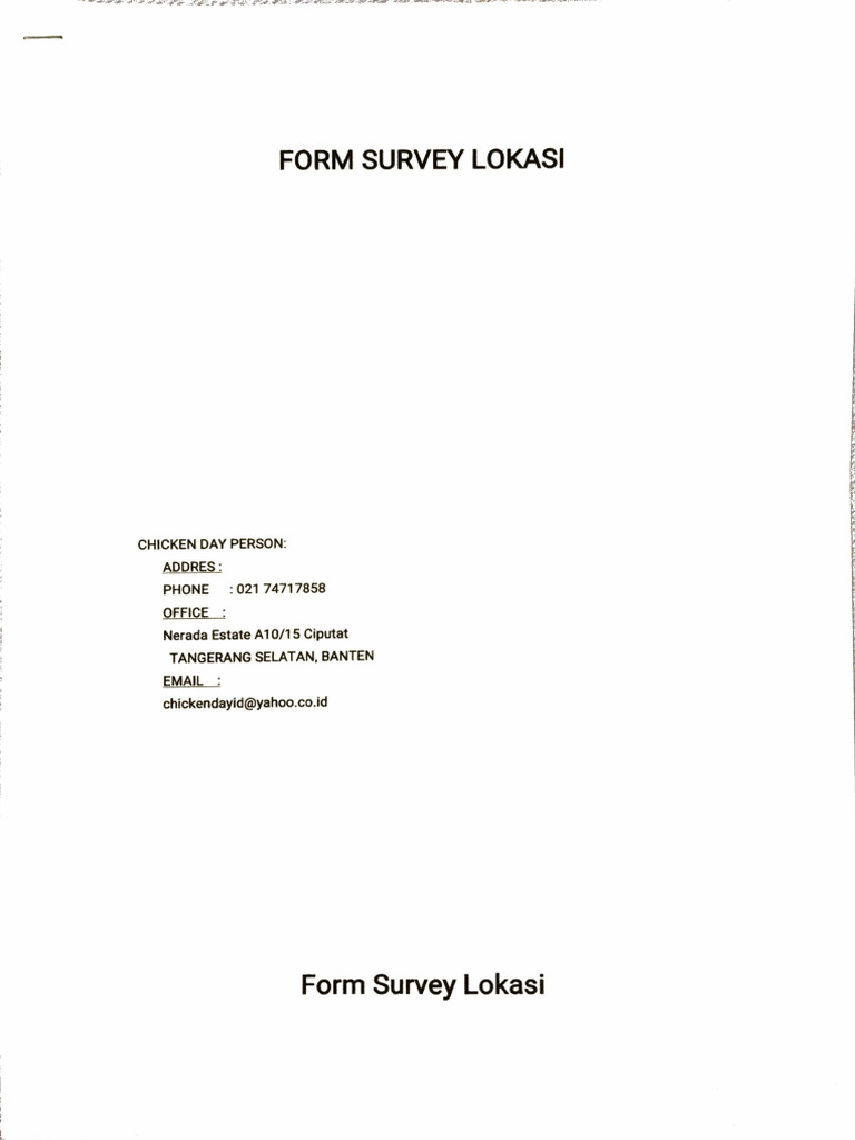 Form Survey Lokasi | PDF