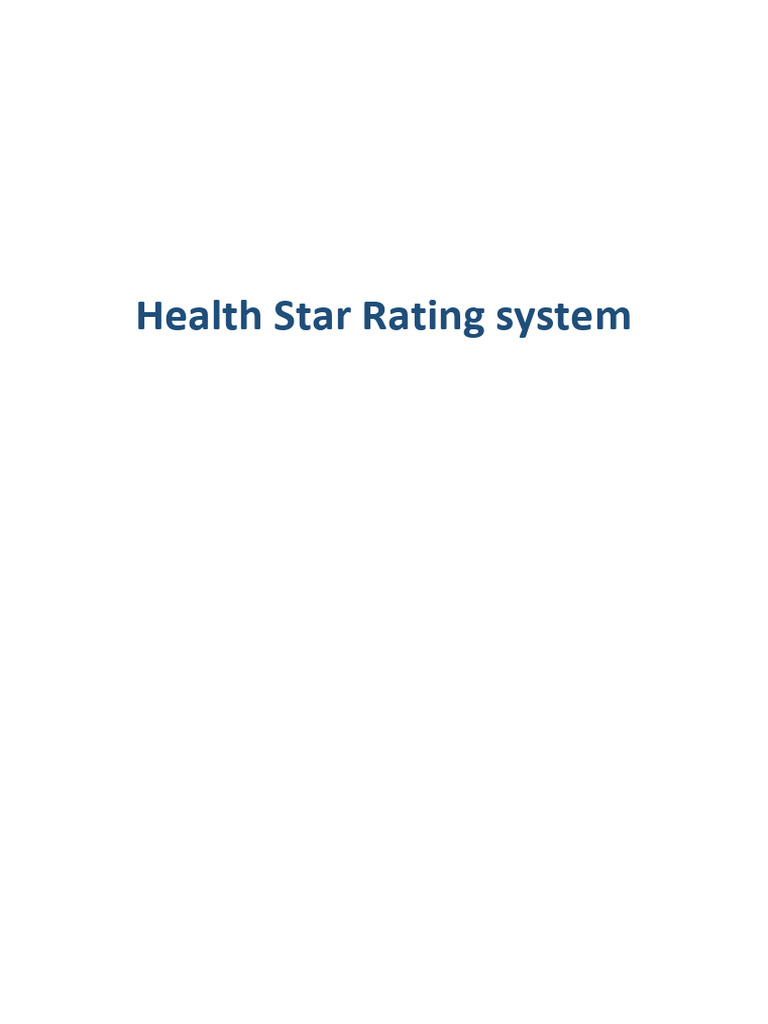 Health Star Rating System Guide | PDF | Nutrition Facts Label | Foods