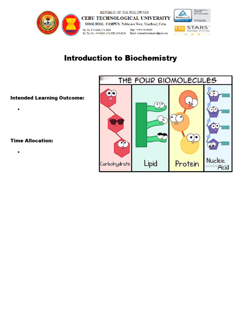 Lesson-1-Introduction-to-Biochemistry | PDF | Nucleotides | Proteins