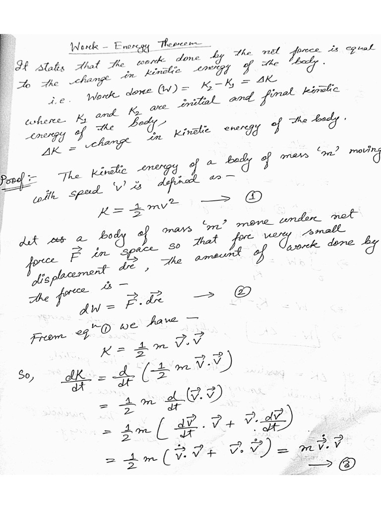 Work Energy Theorem 1 | PDF