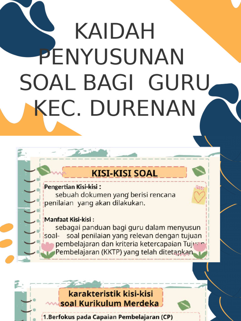 Kaidah Penyusunan Soal Sts TH 2025 - Durenan | PDF