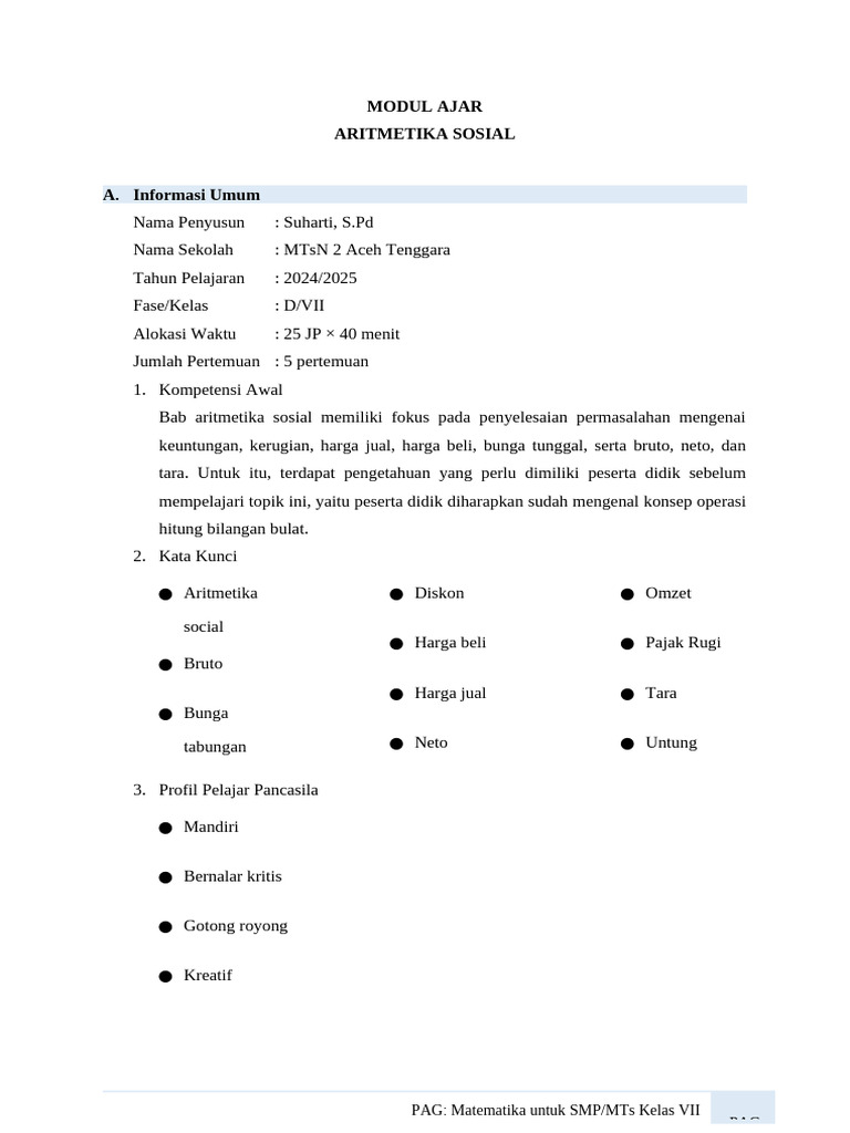 Modul Ajar Bab 6 | PDF