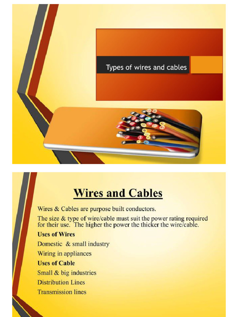Types of Wires and Cables 1 638 | PDF