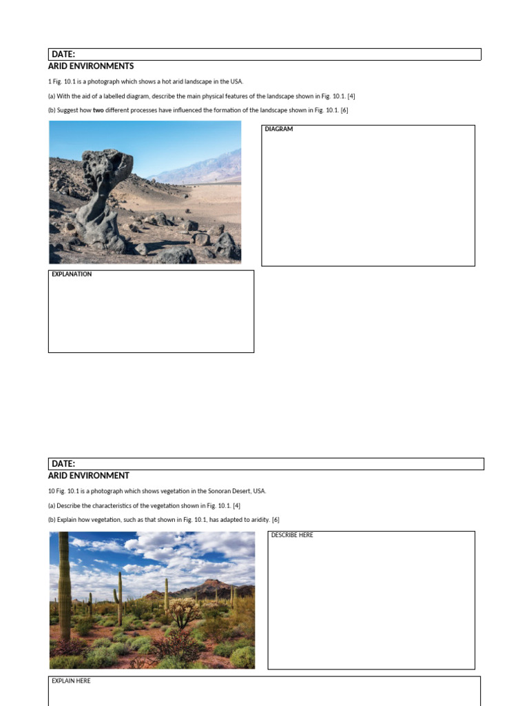 Deserts Worksheets | PDF
