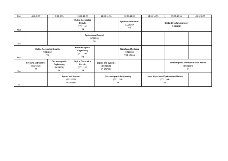 Timetable(Odd)-1 | PDF | Computer Engineering | Electronic Engineering