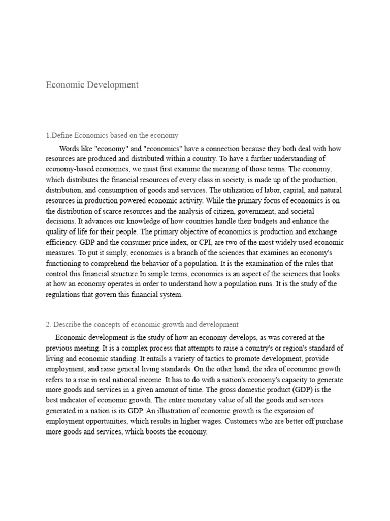 Economic Growth and Development Insights | PDF | Economic Growth ...