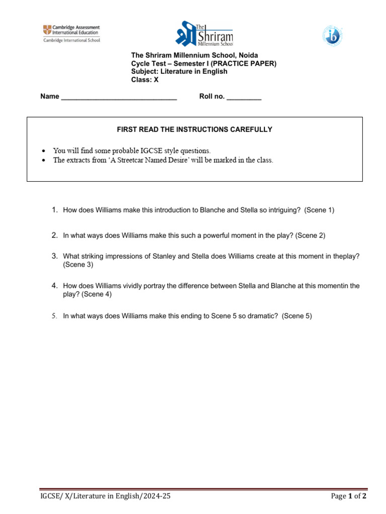You Will Find Some Probable IGCSE Style Questions. The Extracts From A ...