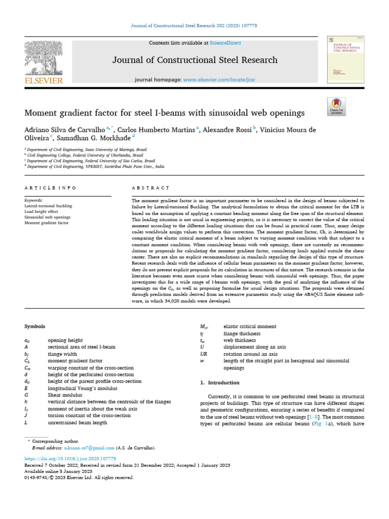Moment Gradient Factor For Steel I-Beams | PDF | Buckling | Bending