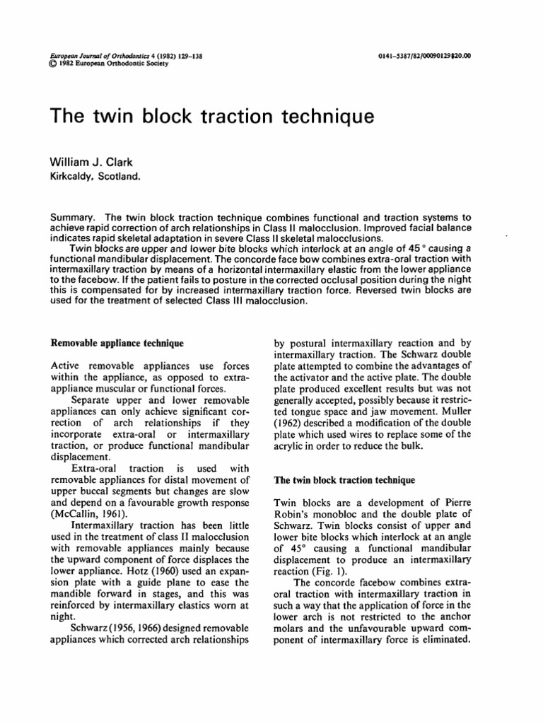 Twin Block Traction Technique Overview | PDF | Tooth | Mouth