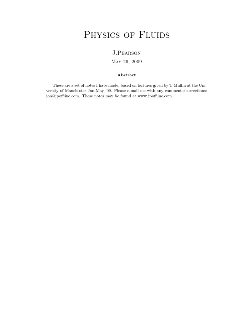 Physics of Fluids | PDF | Viscosity | Fluid Dynamics
