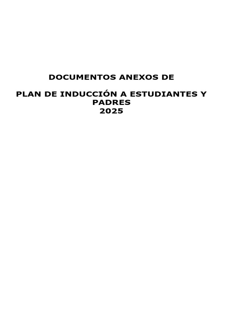 Plan De Inducción 2025 Para Estudiantes Pdf Salón De Clases Maestros