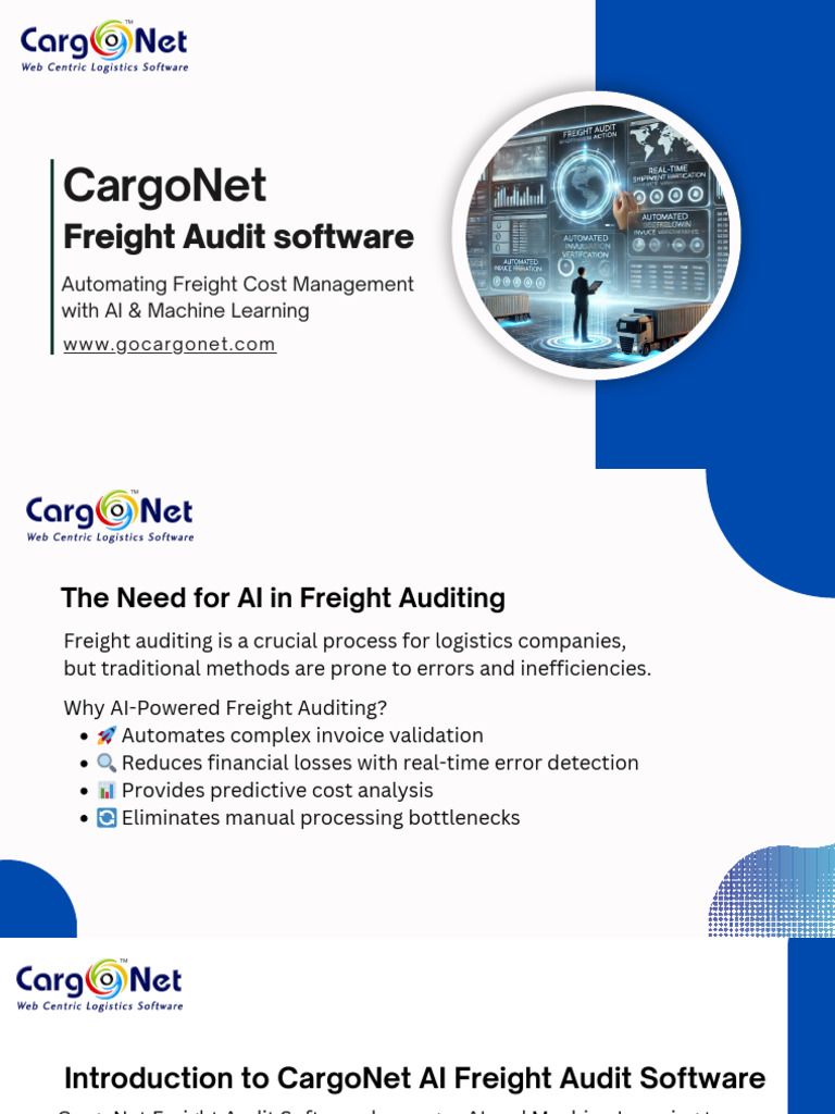 CargoNet AI-Powered Freight Audit Software | Automate Invoice Verification & Cost Optimization ...