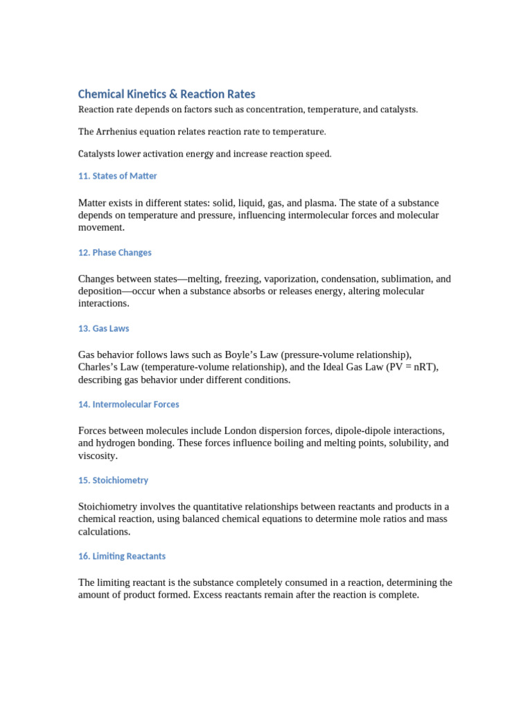 Chemical Kinetics & Reaction Rates | PDF