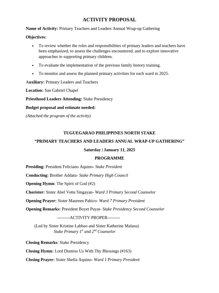 Primary Act. Proposal 1 | PDF