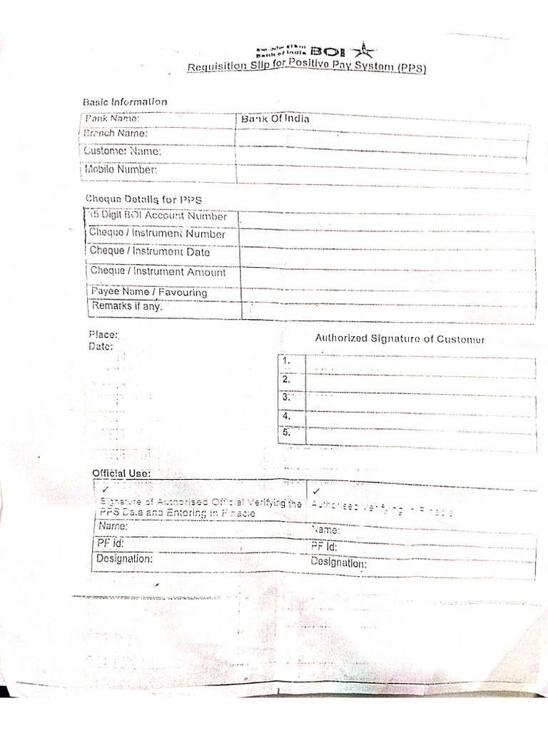 BOI Mandatory Form | PDF