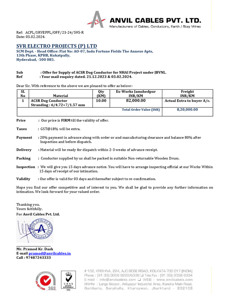 SVR Electro Projects (P) LTD | PDF