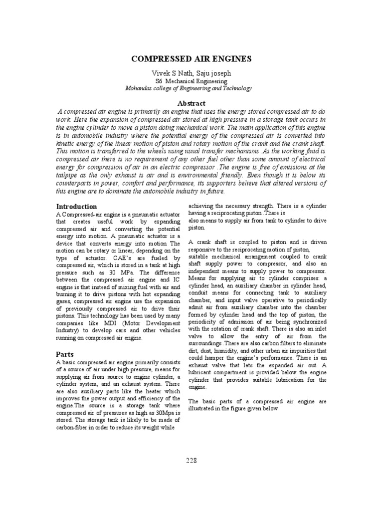 Compressed Air Engines | PDF