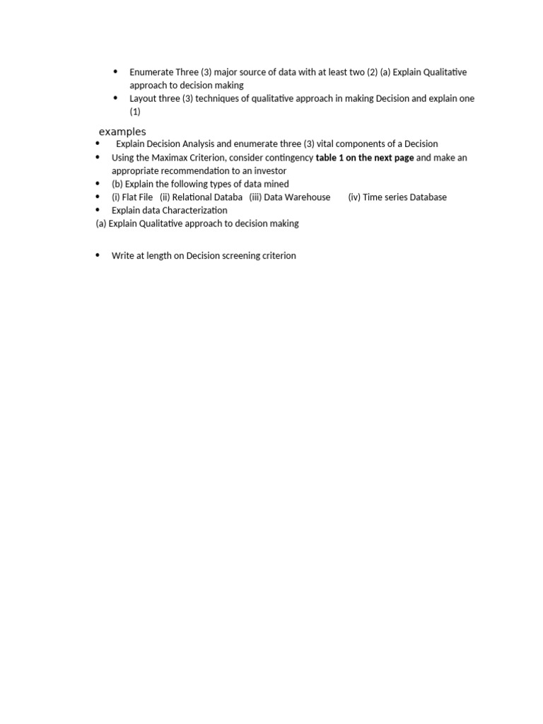 Decision Making & Data Analysis Guide | PDF