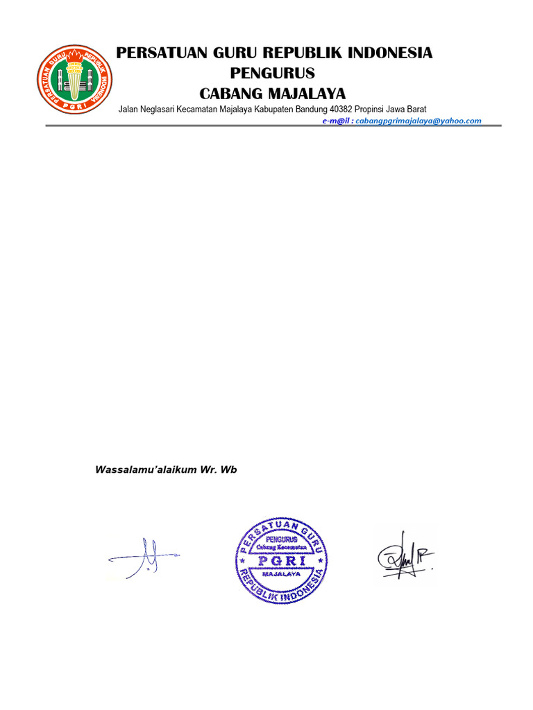 Surat Pemberitahuan Dan Himbauan HGN Dan HUT PGRI 2024 | PDF