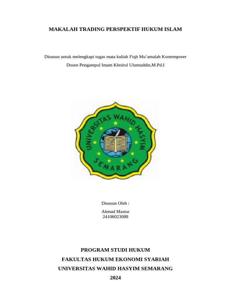 TRADING PERSPEKTIF HUKUM ISLAM | PDF