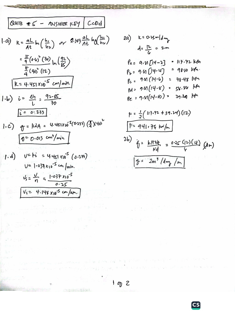 Quiz 5 Solution | PDF