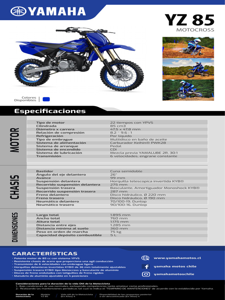 Yz 85 | PDF | Motocicleta | Embrague