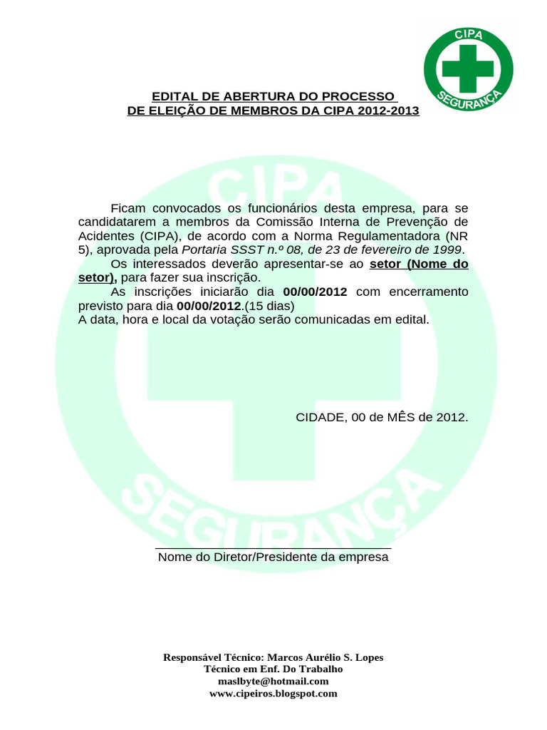 01 Modelo de Edital de Abertura | PDF