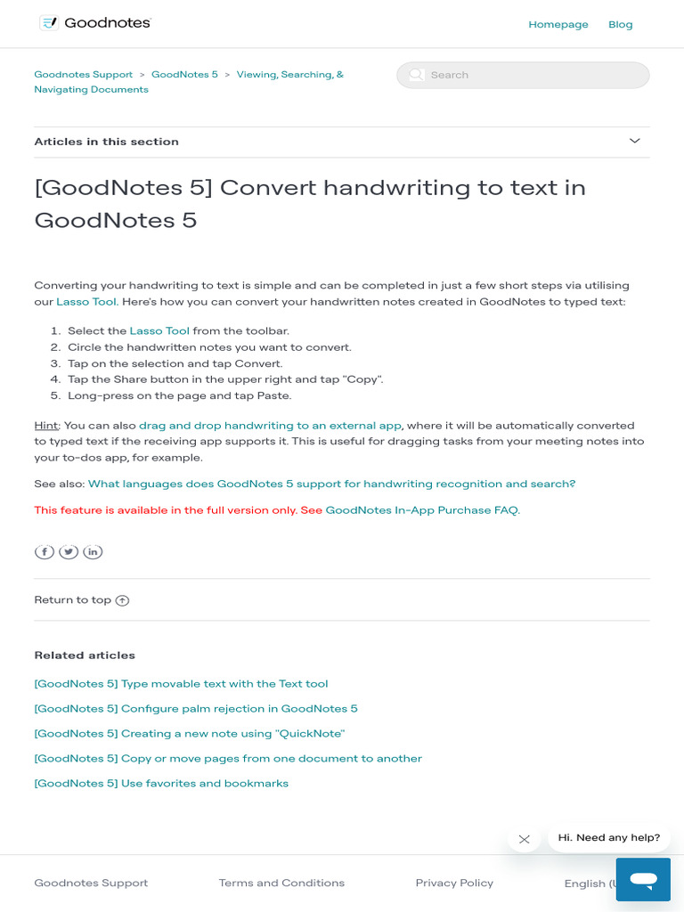 [GoodNotes 5] Convert handwriting to text in GoodNotes 5 – Goodnotes ...