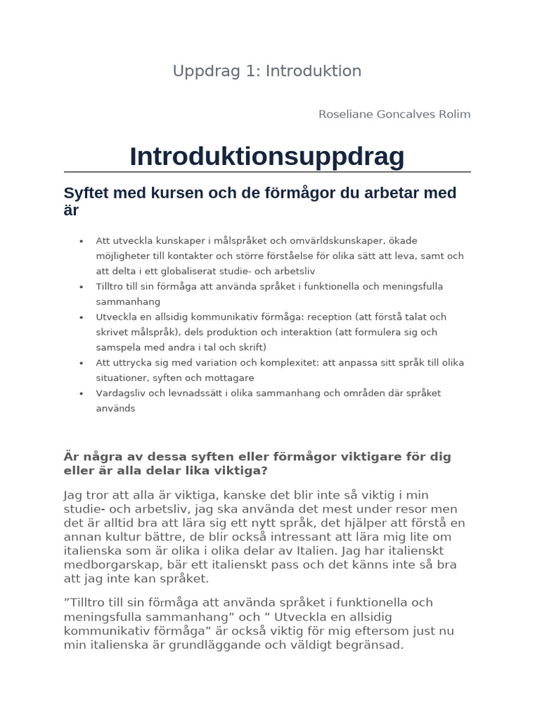 Uppgift 1 | PDF