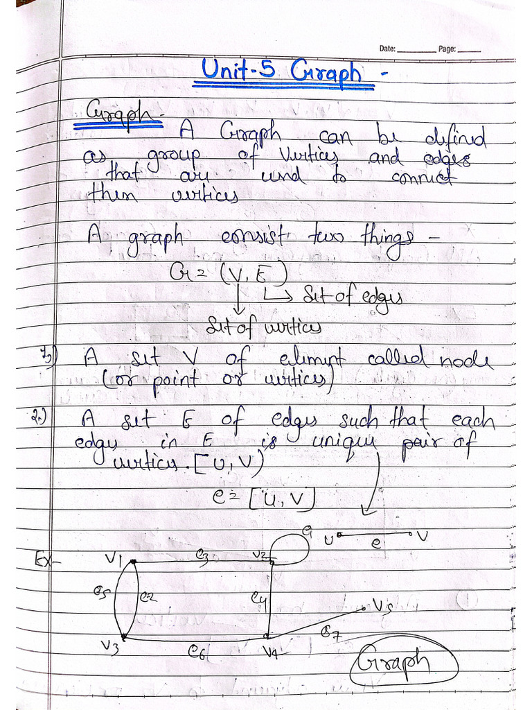 Data Structure Unit 5 (Graph) 2nd Year | PDF