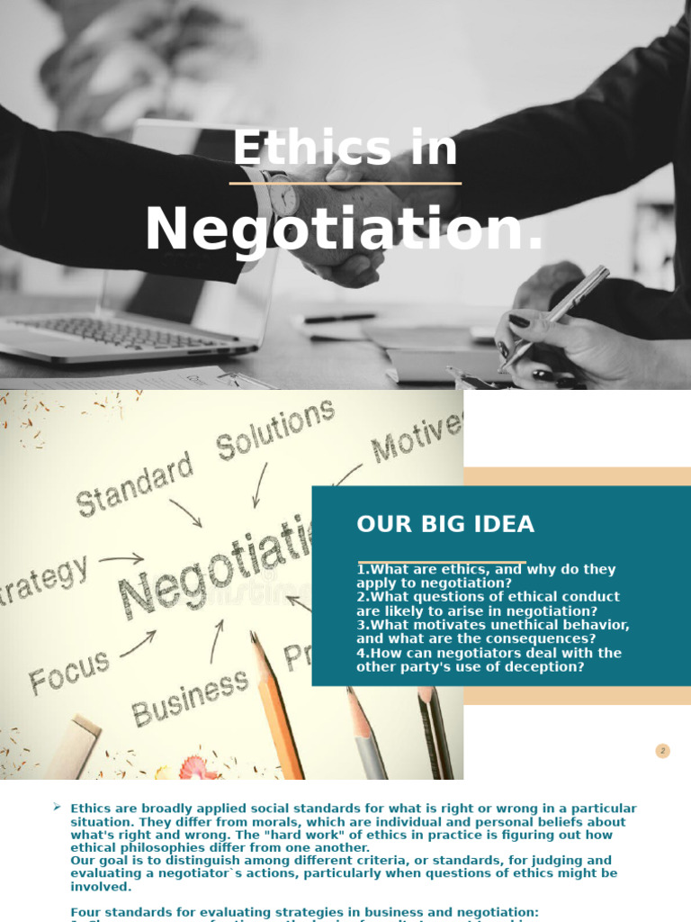 Ethics in Negotiation: Key Concepts | PDF | Deception | Negotiation