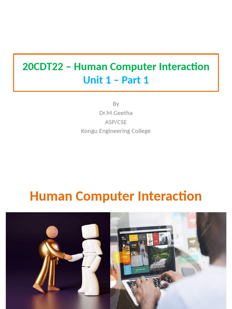 HCI - Unit 1 - Part 1-1 | PDF | Human–Computer Interaction | Usability