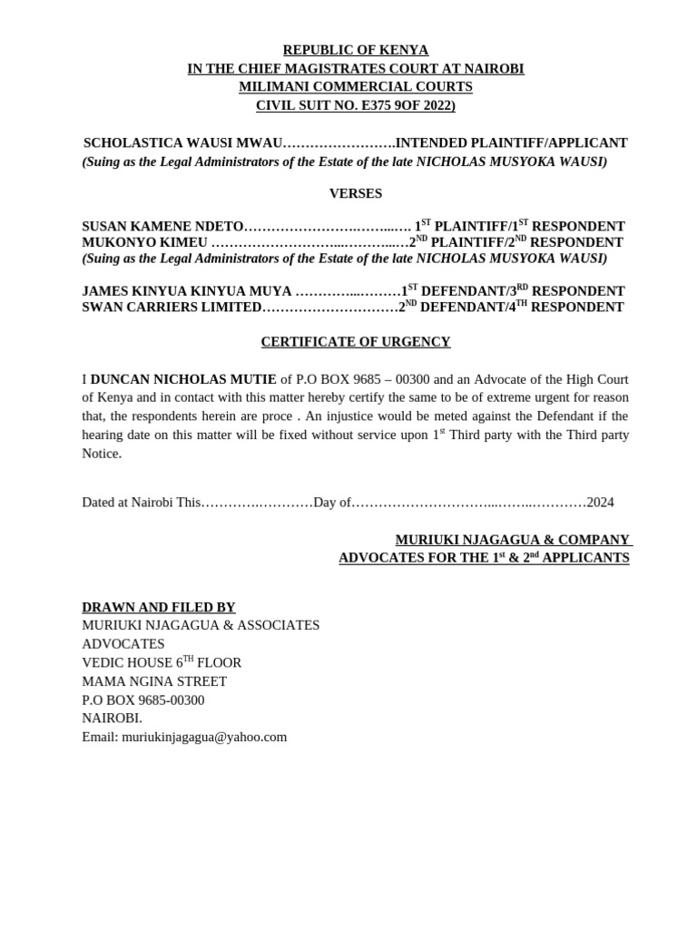 Chamber Summons Joining Party | PDF | Justice | Crime & Violence