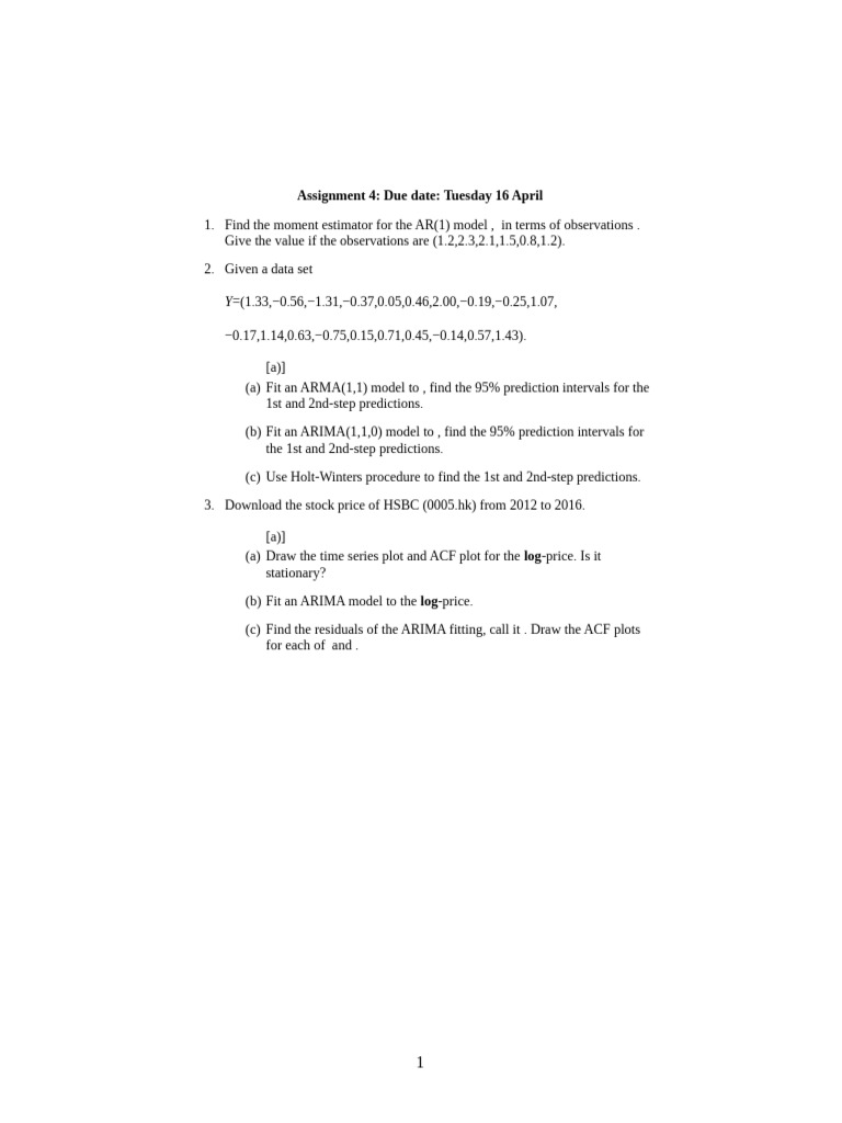 Advanced Time Series Analysis | PDF